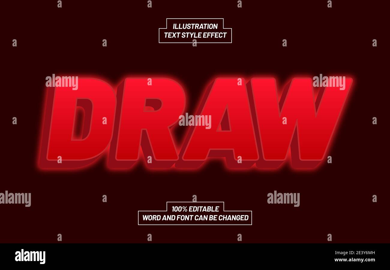 Draw Red Text Style Effect Stock Vector Image & Art - Alamy