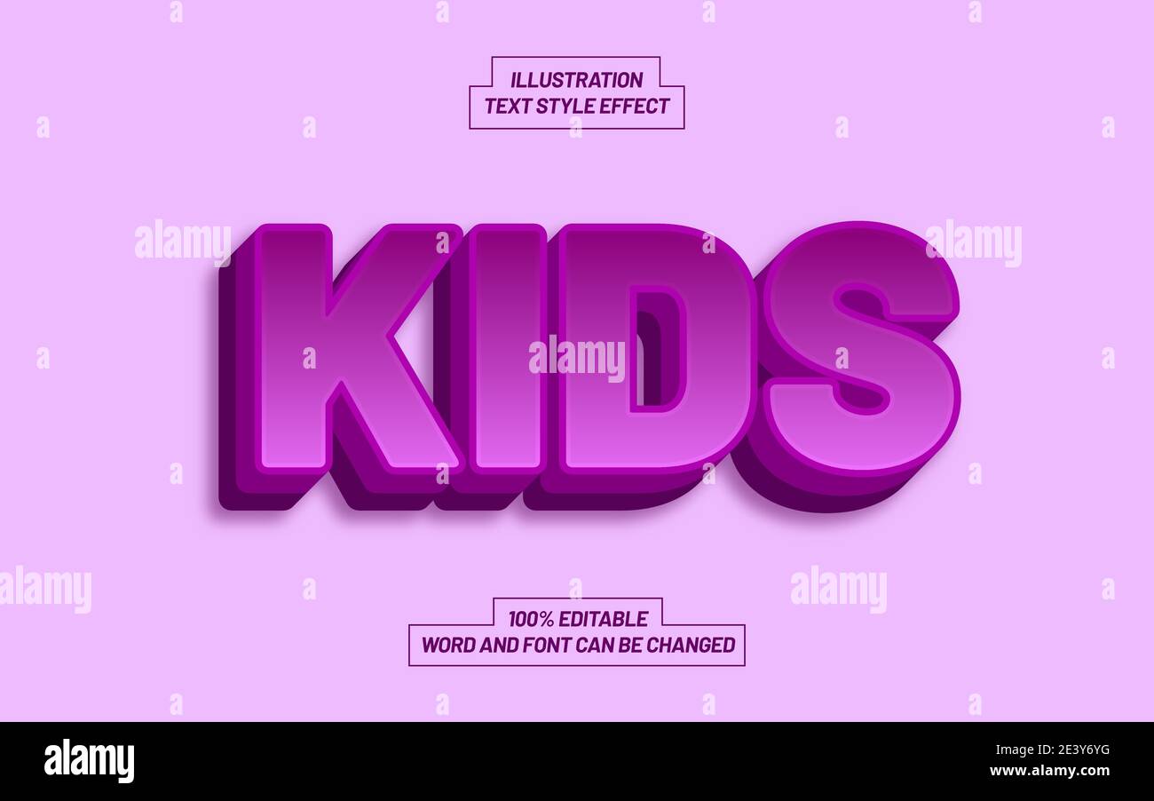 Kid Bold Text Style Effect Stock Vector Image & Art - Alamy