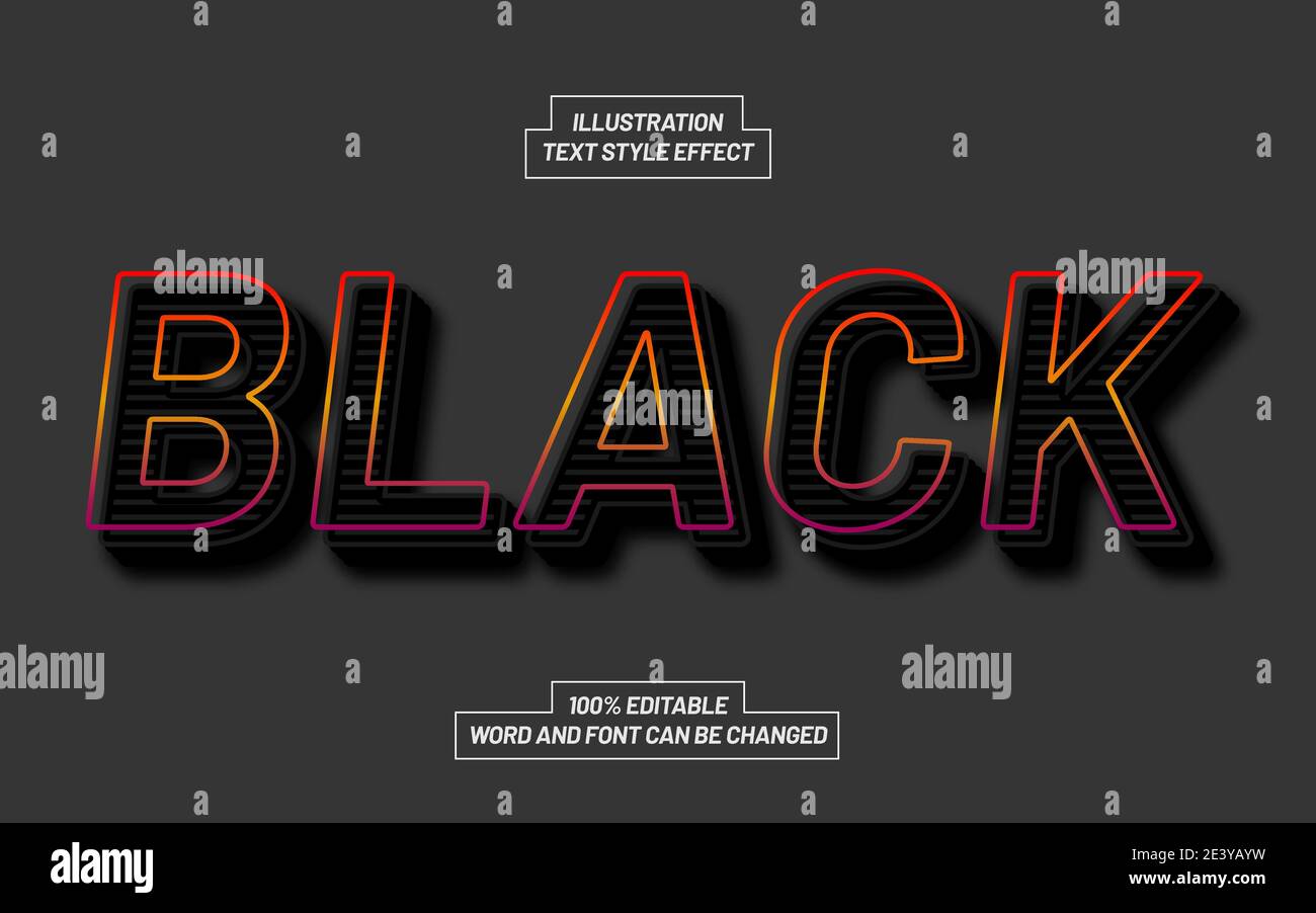 Black Gradient Text Style Effect Stock Vector Image & Art - Alamy