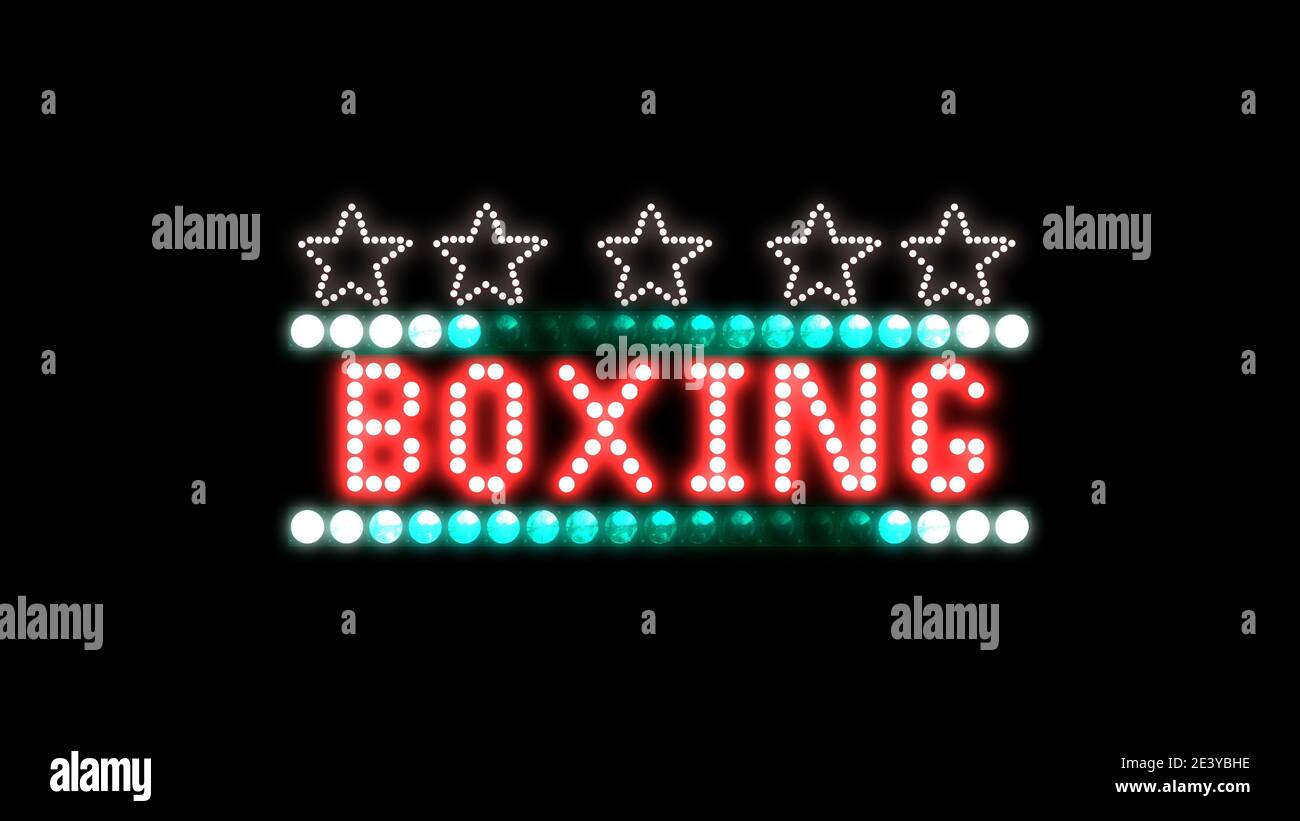 Text sign bulbs LED pixels, light flashing, blinking lights advertising ...