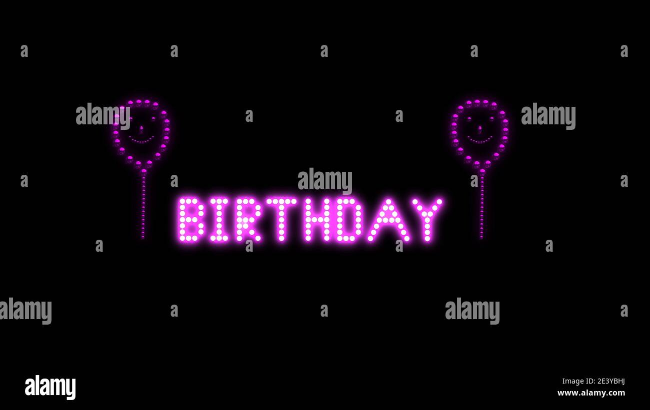 Text sign bulbs LED pixels, light flashing, blinking lights advertising ...