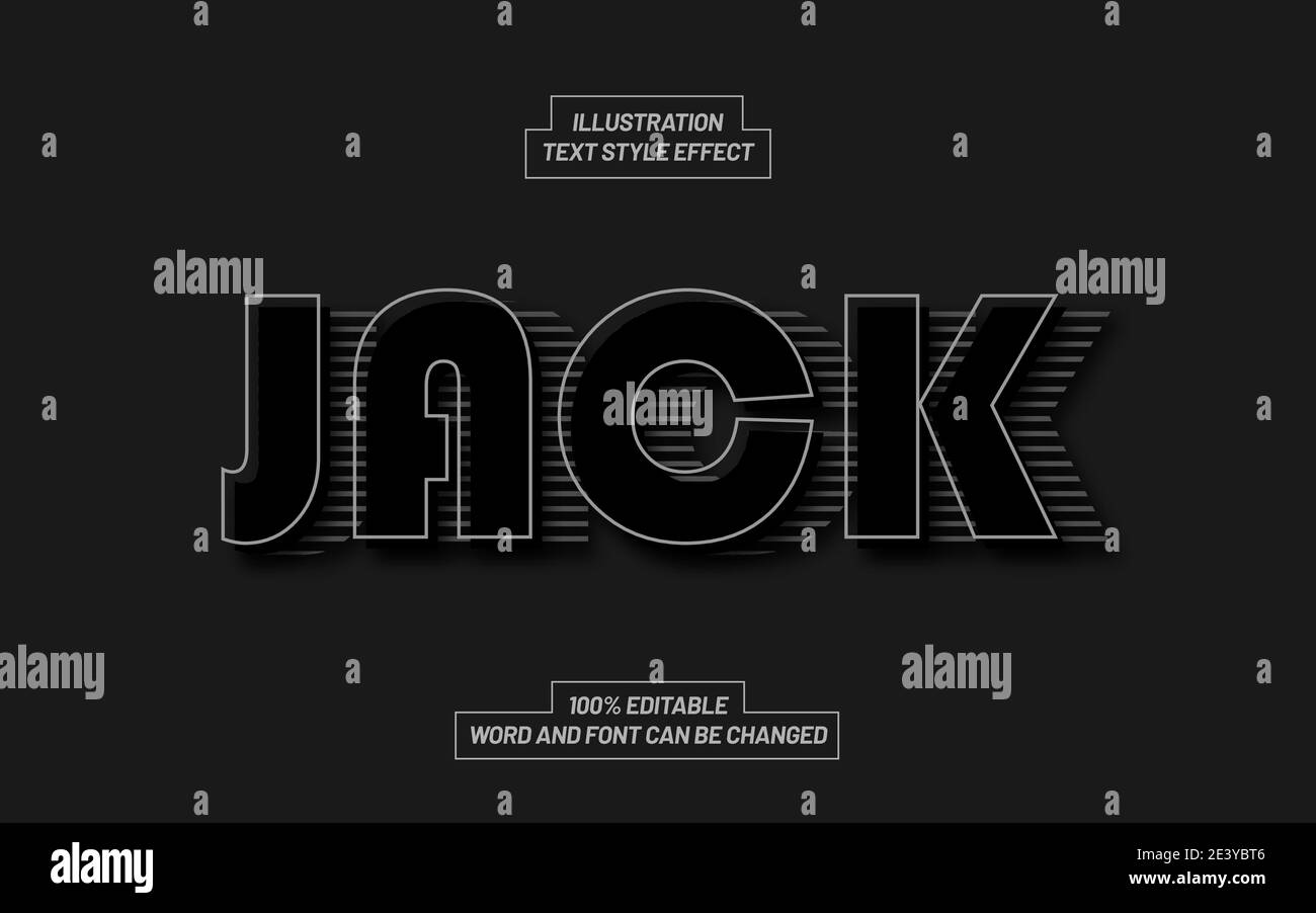 Black Stripped Text Style Effect Mockup Stock Vector Image & Art - Alamy