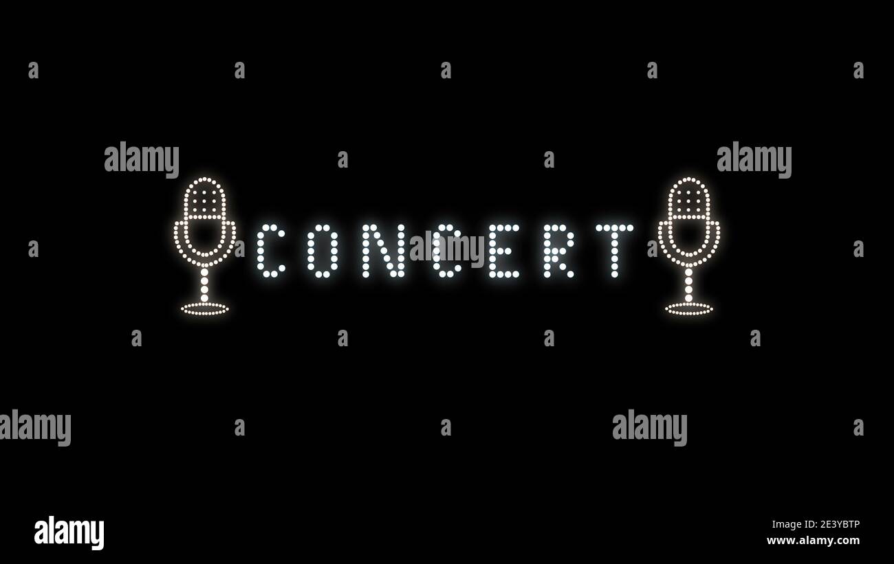 Text sign bulbs LED pixels, light flashing, blinking lights advertising ...