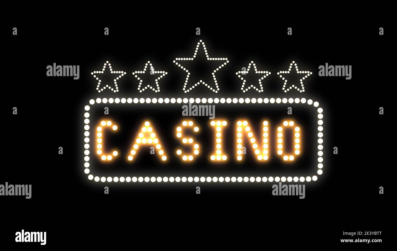 Text sign bulbs LED pixels, light flashing, blinking lights advertising ...