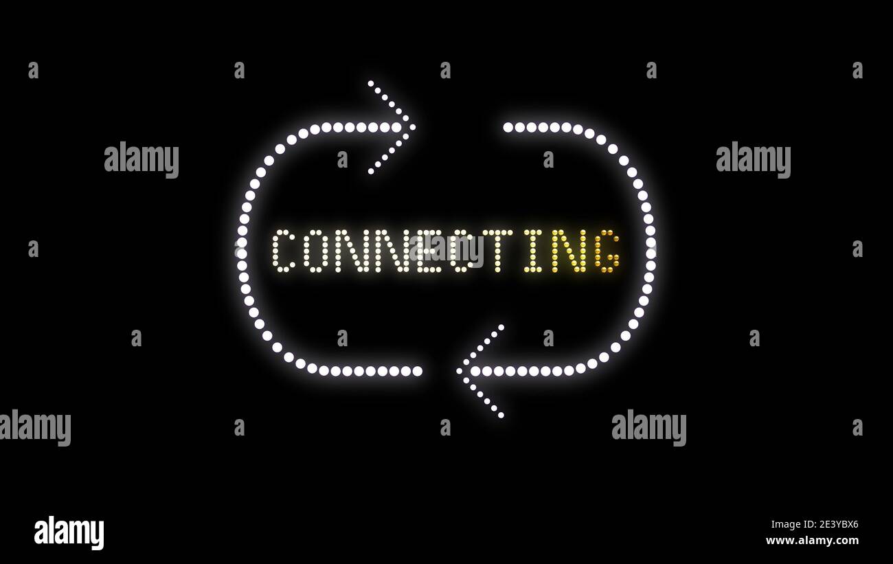 Text sign bulbs LED pixels, light flashing, blinking lights advertising ...