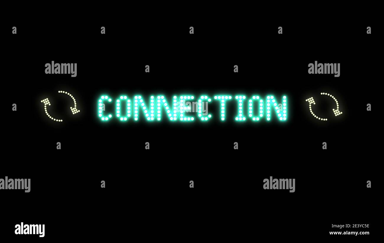 Text sign bulbs LED pixels, light flashing, blinking lights advertising ...