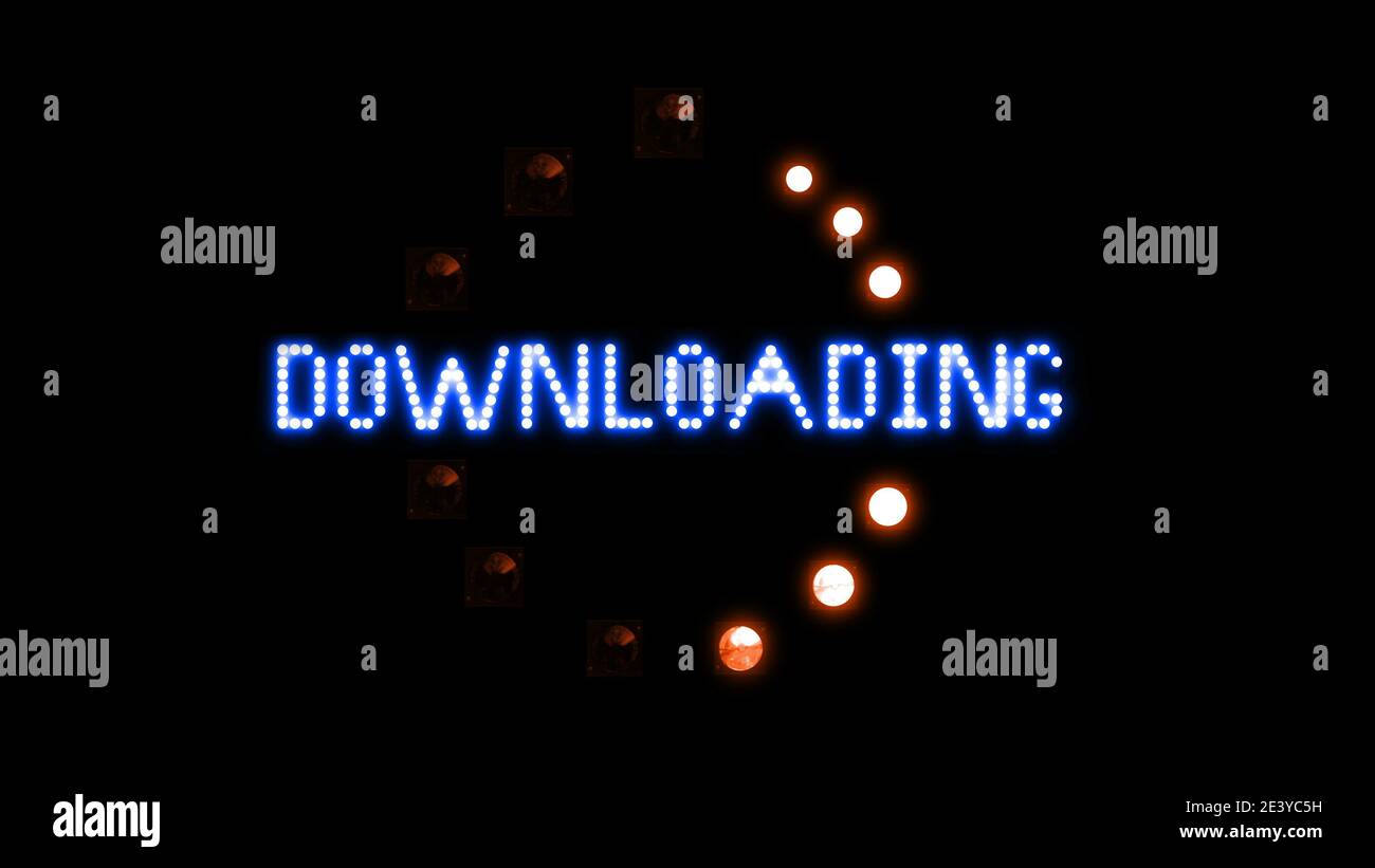 Text sign bulbs LED pixels, light flashing, blinking lights advertising ...