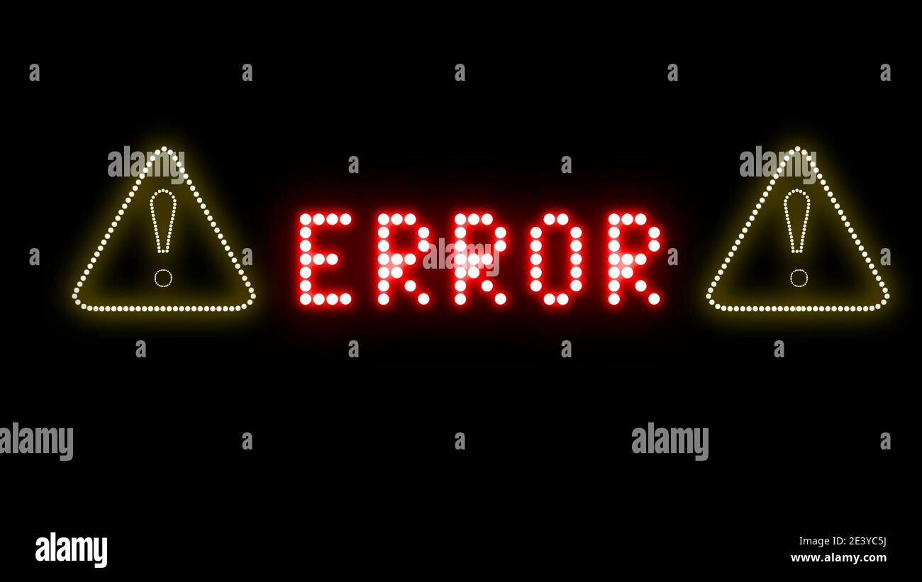 Text sign bulbs LED pixels, light flashing, blinking lights advertising ...