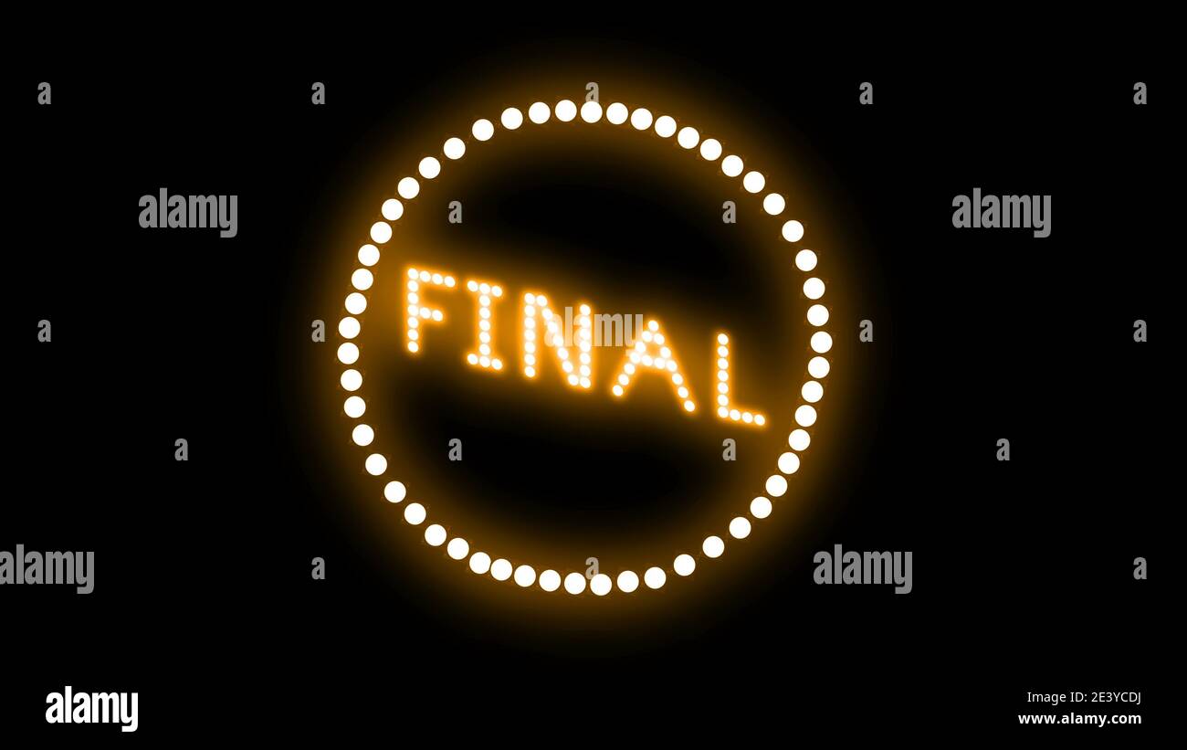 Text sign bulbs LED pixels, light flashing, blinking lights advertising ...