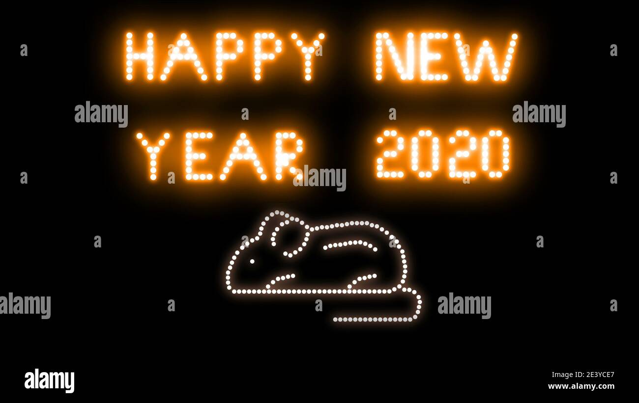 Text sign bulbs LED pixels, light flashing, blinking lights advertising ...