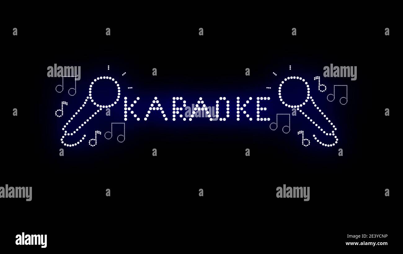 Text sign bulbs LED pixels, light flashing, blinking lights advertising ...