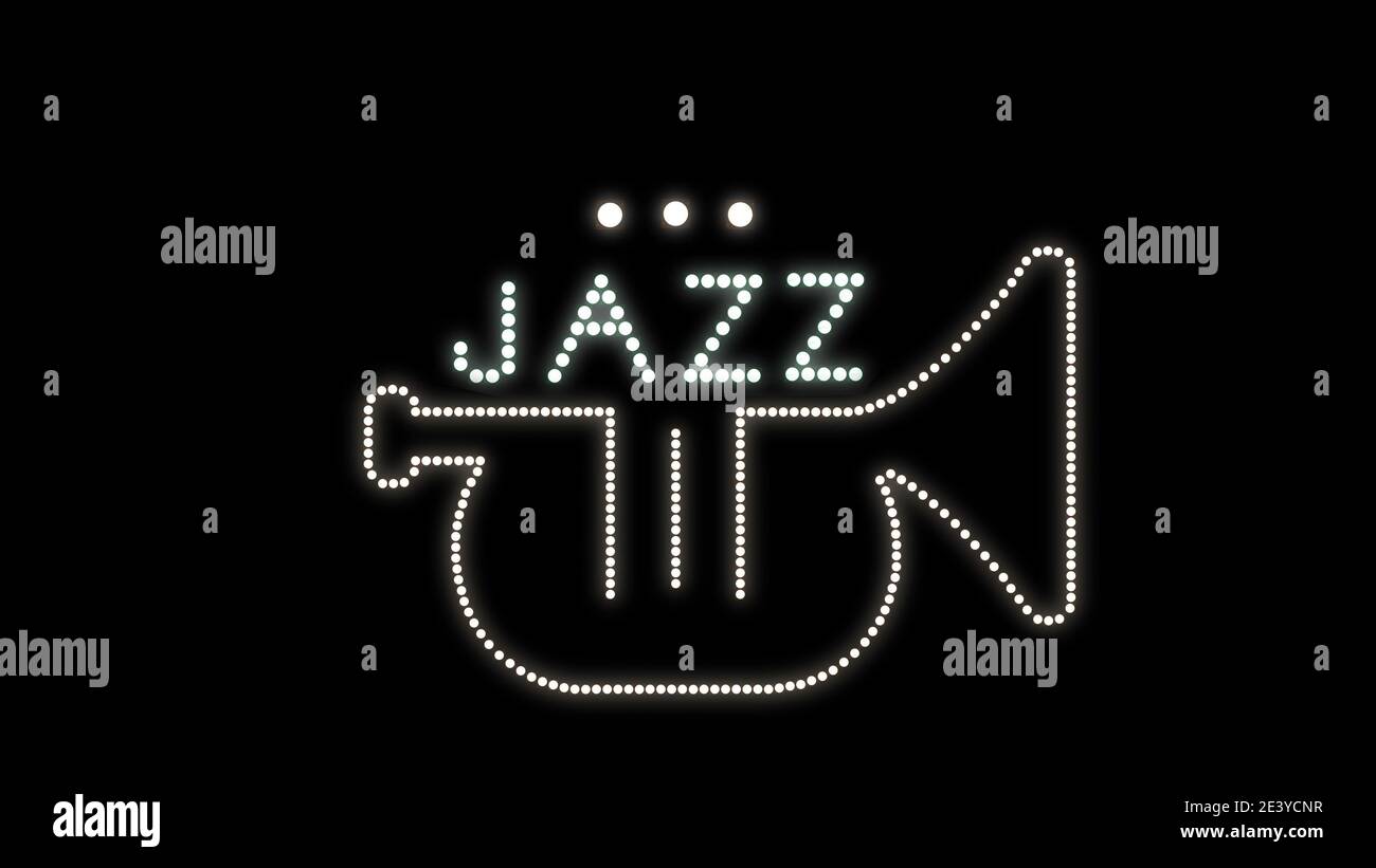 Text sign bulbs LED pixels, light flashing, blinking lights advertising ...