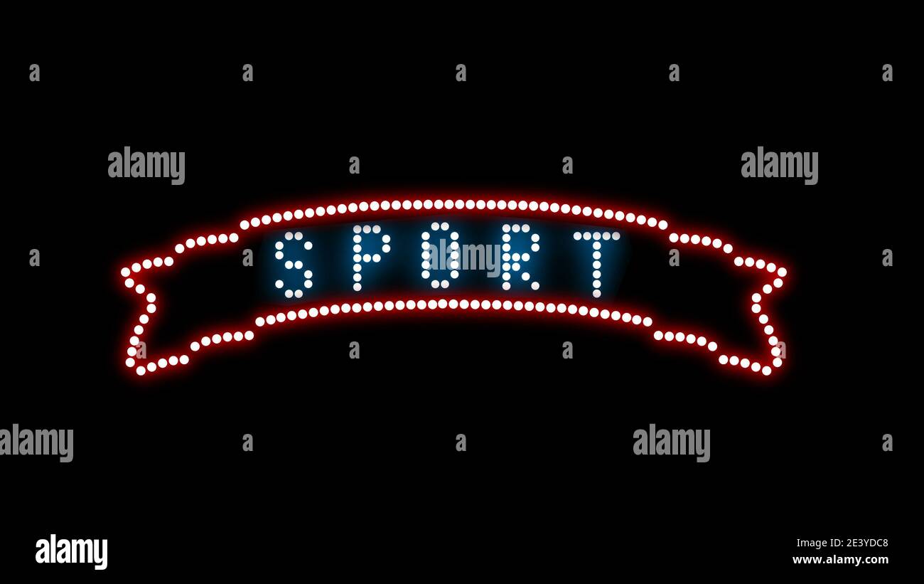 Text sign bulbs LED pixels, light flashing, blinking lights advertising ...