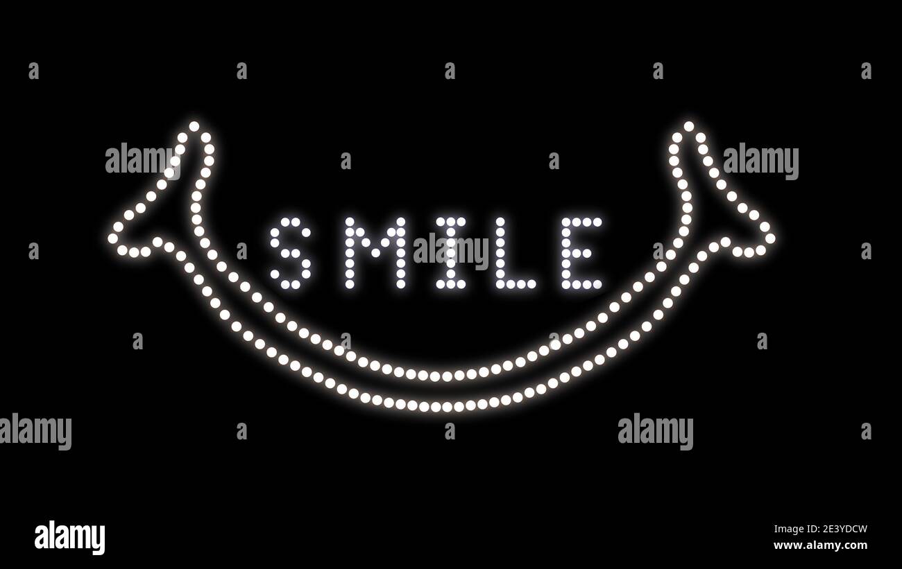 Text sign bulbs LED pixels, light flashing, blinking lights advertising ...