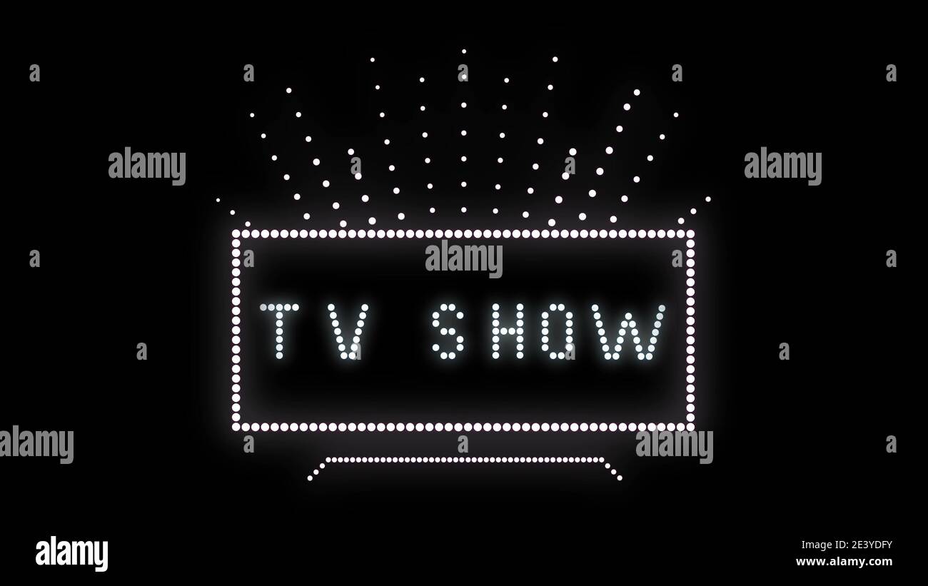 Text sign bulbs LED pixels, light flashing, blinking lights advertising ...