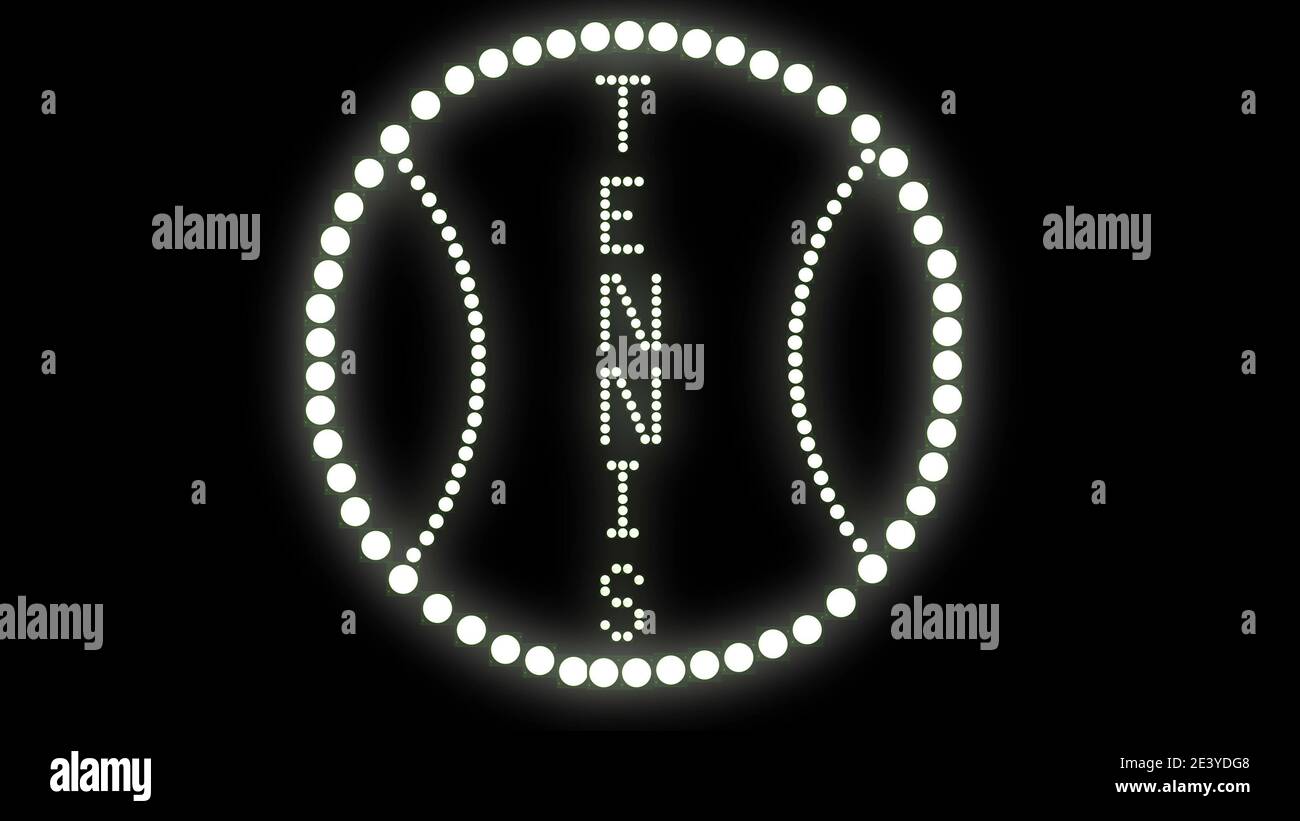 Text sign bulbs LED pixels, light flashing, blinking lights advertising ...