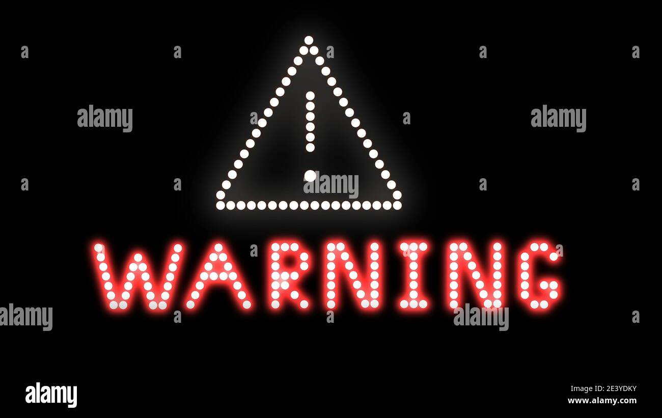 Text sign bulbs LED pixels, light flashing, blinking lights advertising ...