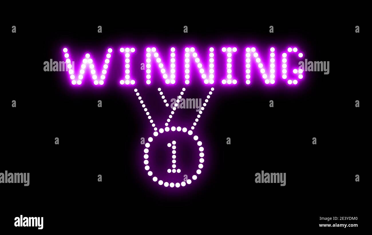 Text sign bulbs LED pixels, light flashing, blinking lights advertising ...