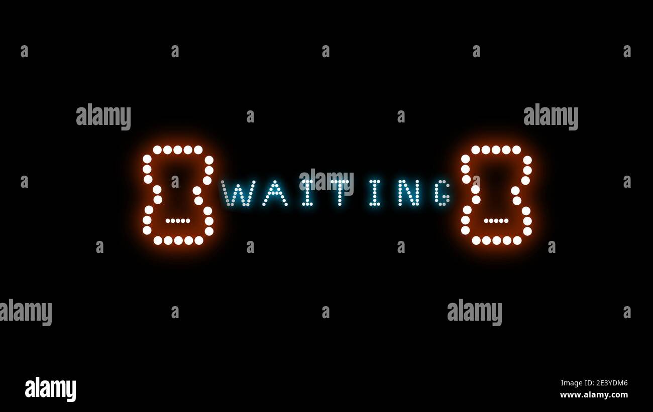 Text sign bulbs LED pixels, light flashing, blinking lights advertising ...