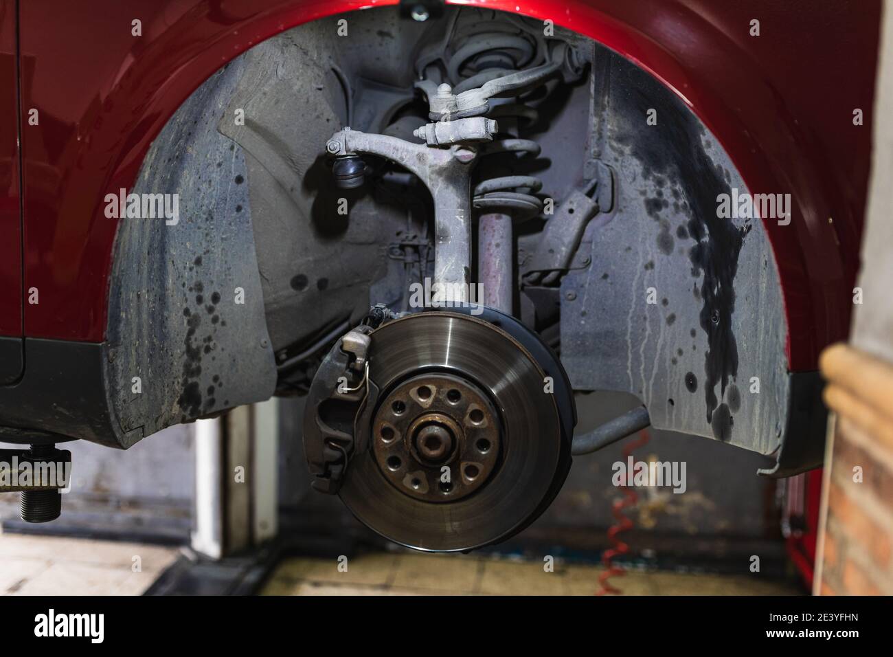 Front wheel suspension hi-res stock photography and images - Alamy
