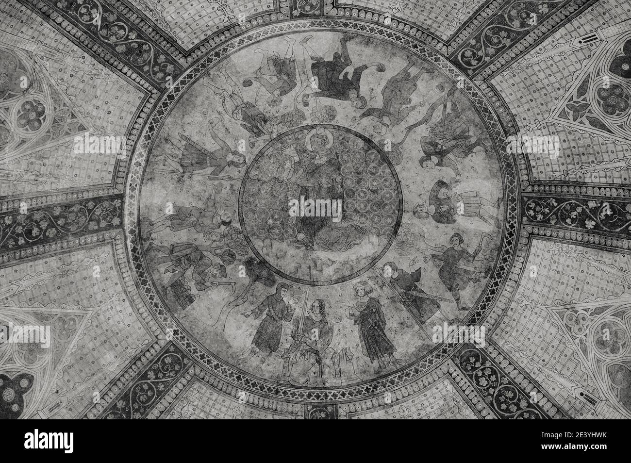 Cahors Cathedral dome ceiling decorated with 14th-century frescoes ...