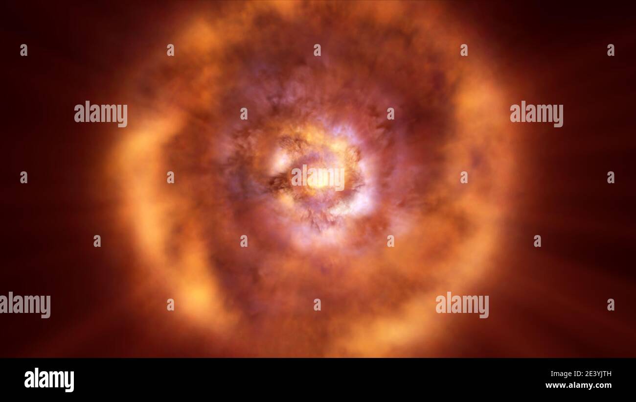 fire flame ball explosion in space, abstract illustration Stock Photo ...