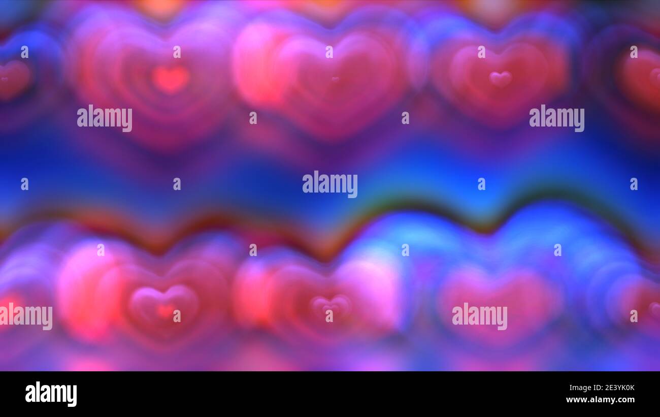 Colorful light abstract hearts background illustration render Stock ...