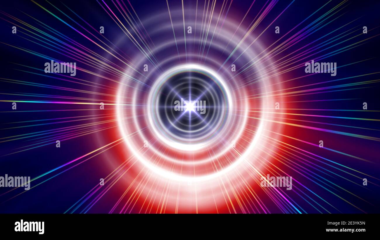 rings light ray Orb neon ray light illustration Stock Photo - Alamy