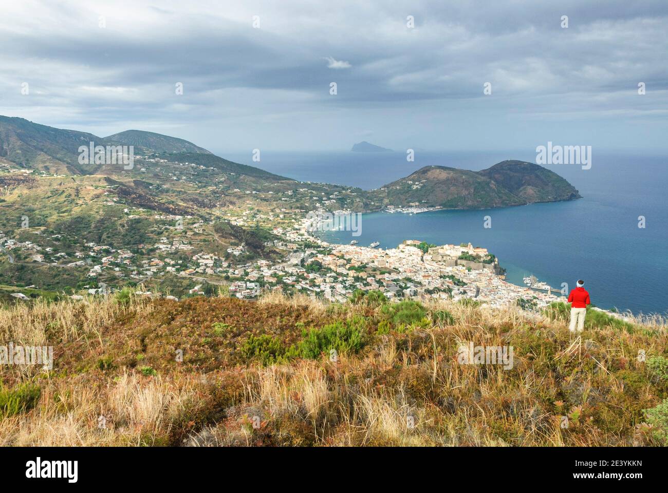 Hiking tour on the hilly island of Lipari Stock Photo - Alamy