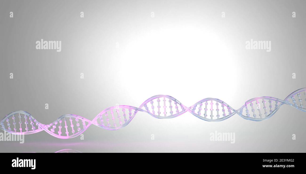DNA string, chain of chromosome banner. Science technology, background ...