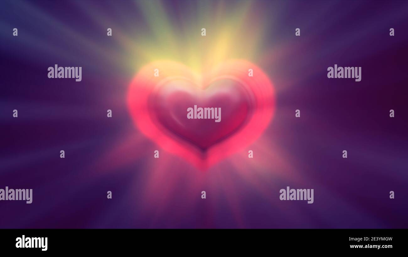 Heart Neon Glow light ray, illustration render Stock Photo - Alamy