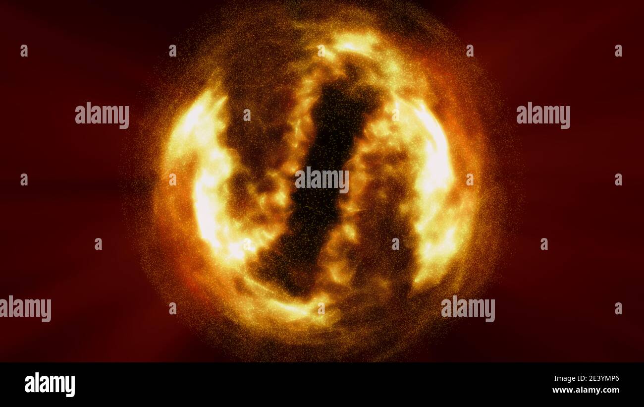 Abstract particles sun solar flare particles illustration 3d render ...