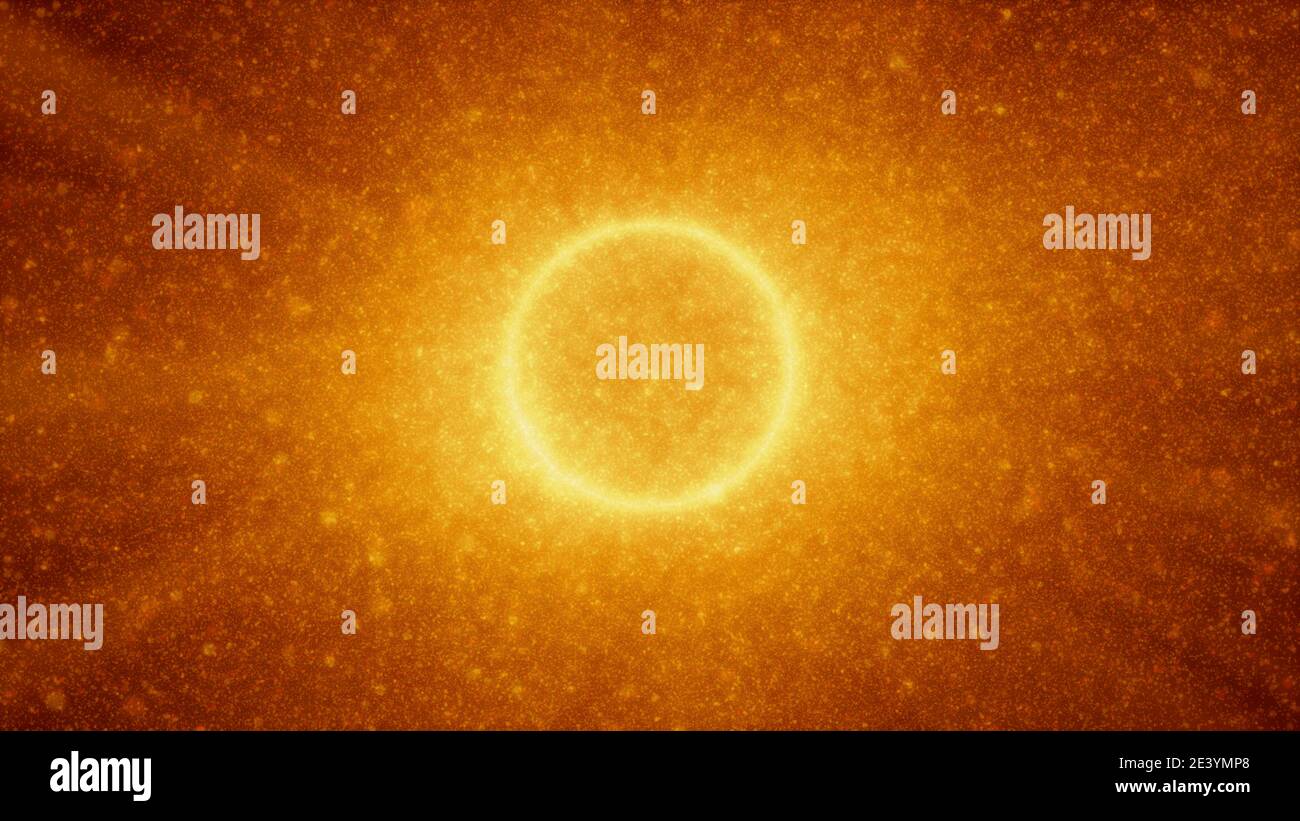 Abstract particles sun solar flare particles illustration 3d render ...