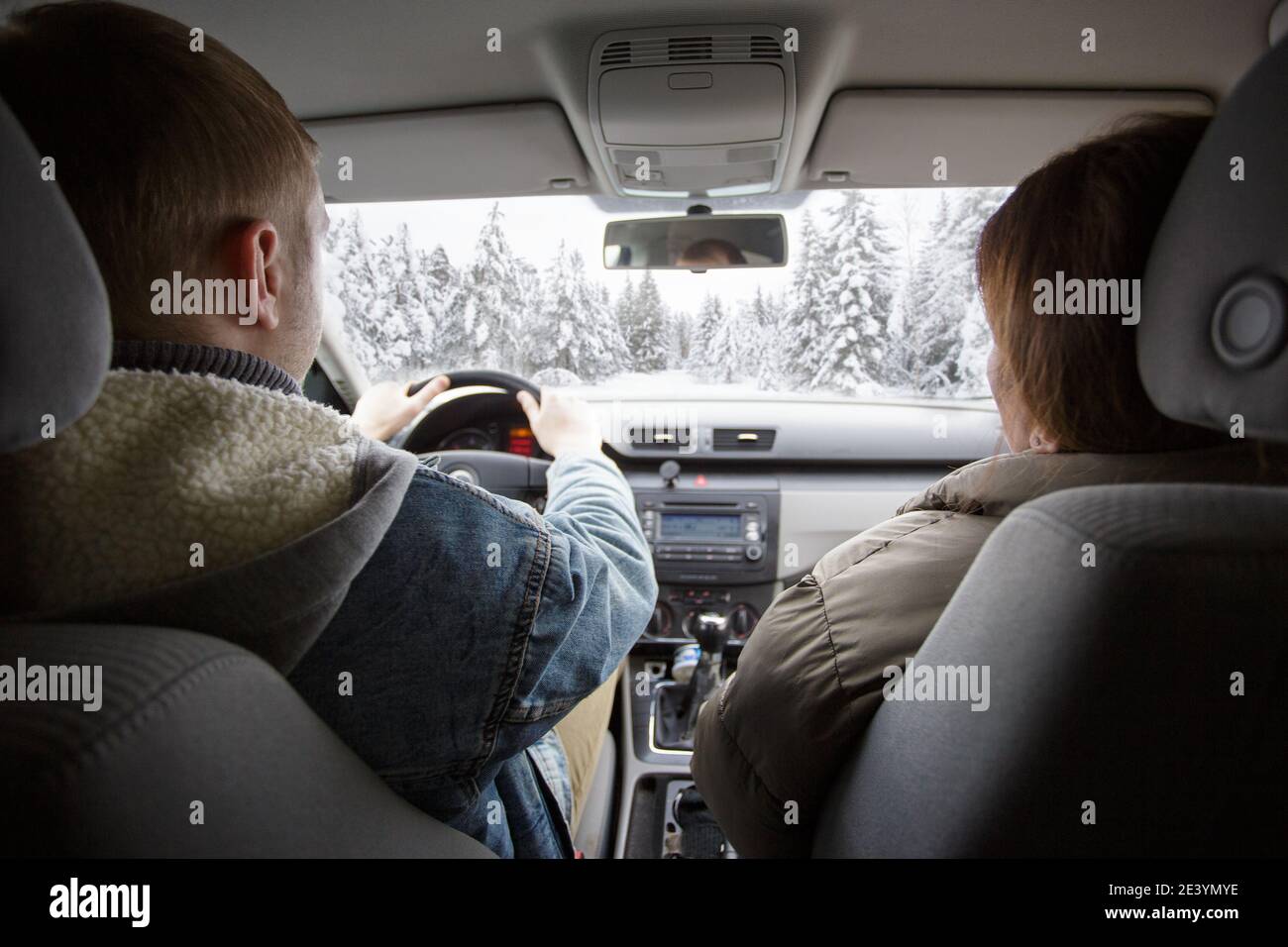 Family car inside winter hi-res stock photography and images - Alamy