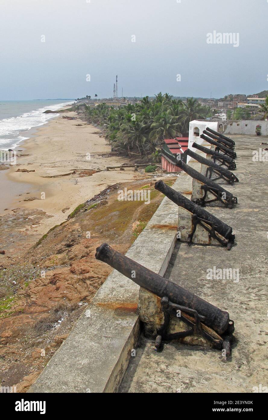 view out to sea from fort looking north Cape Coast Castle, Ghana ...