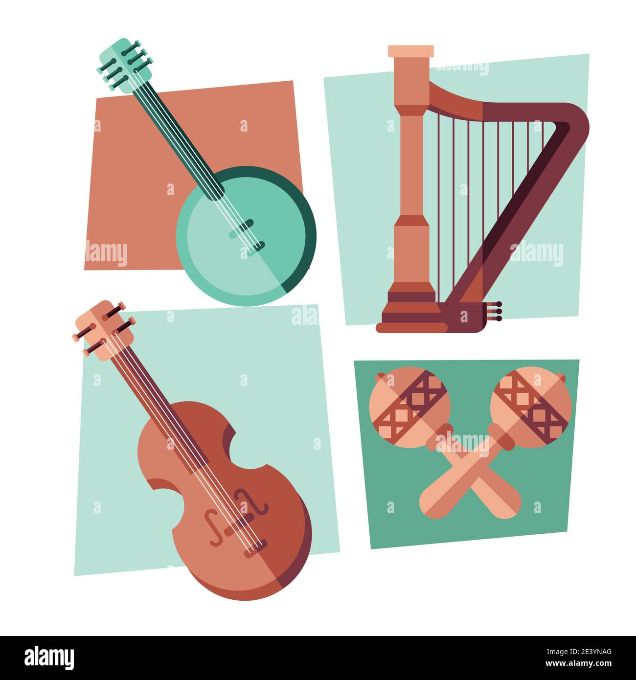instruments symbol group design, Music sound melody and song theme ...