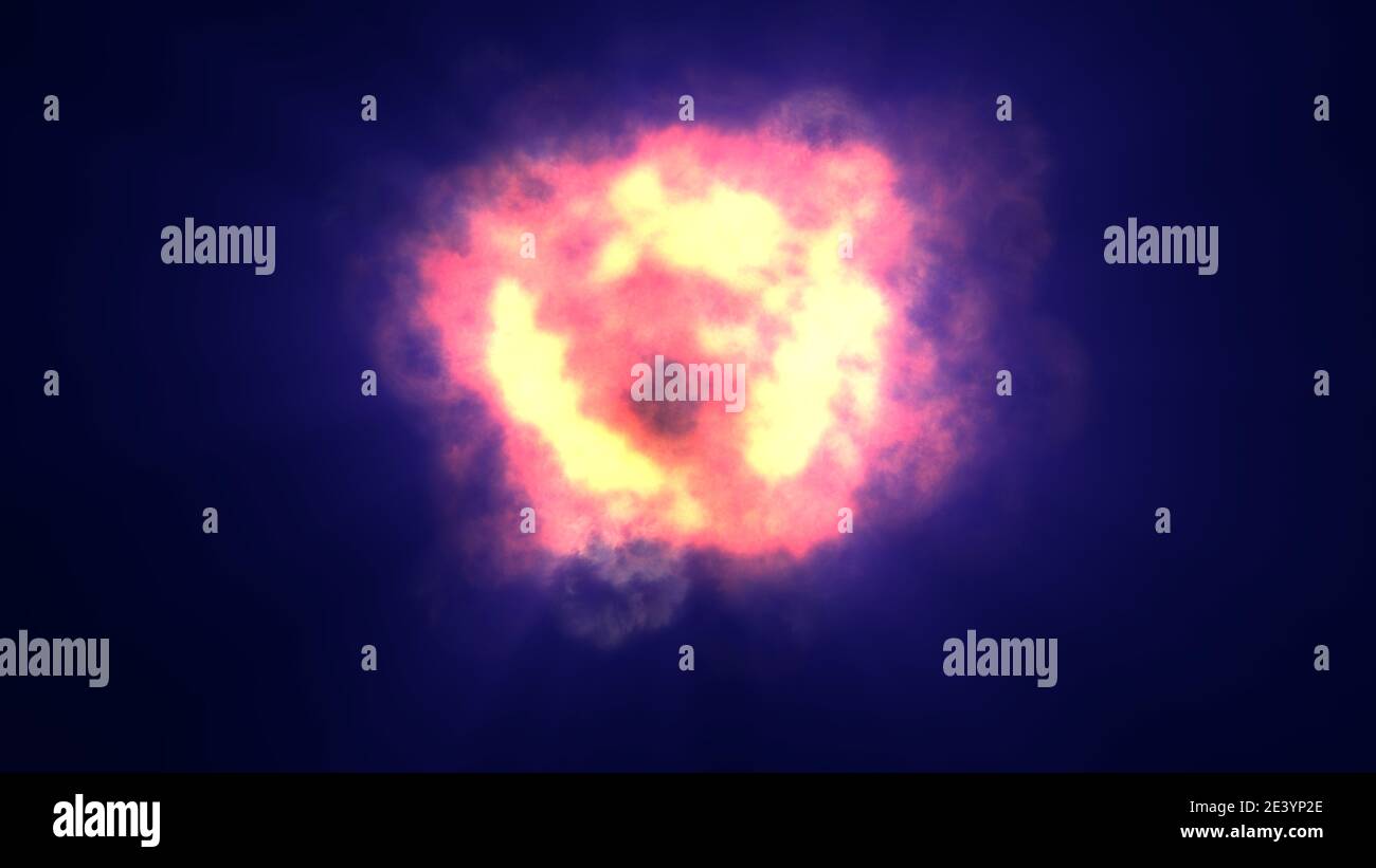fire flame ball explosion in space, abstract illustration Stock Photo ...