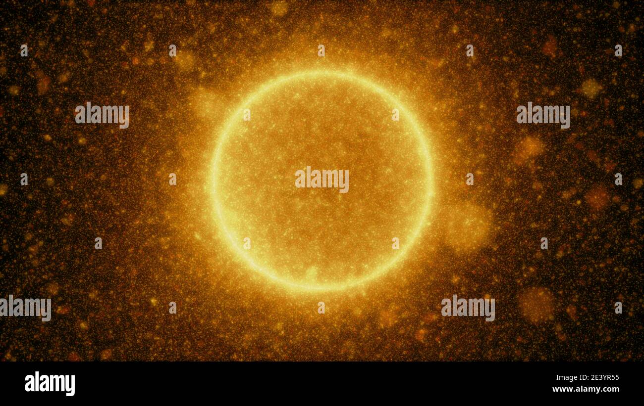 Abstract particles sun solar flare particles illustration 3d render ...