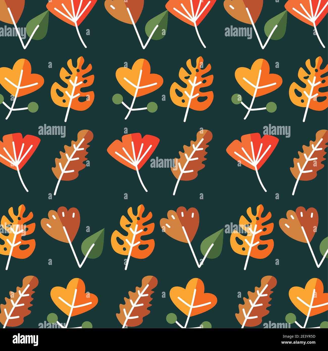 leaves line style icon set background design of Plant natural floral ...