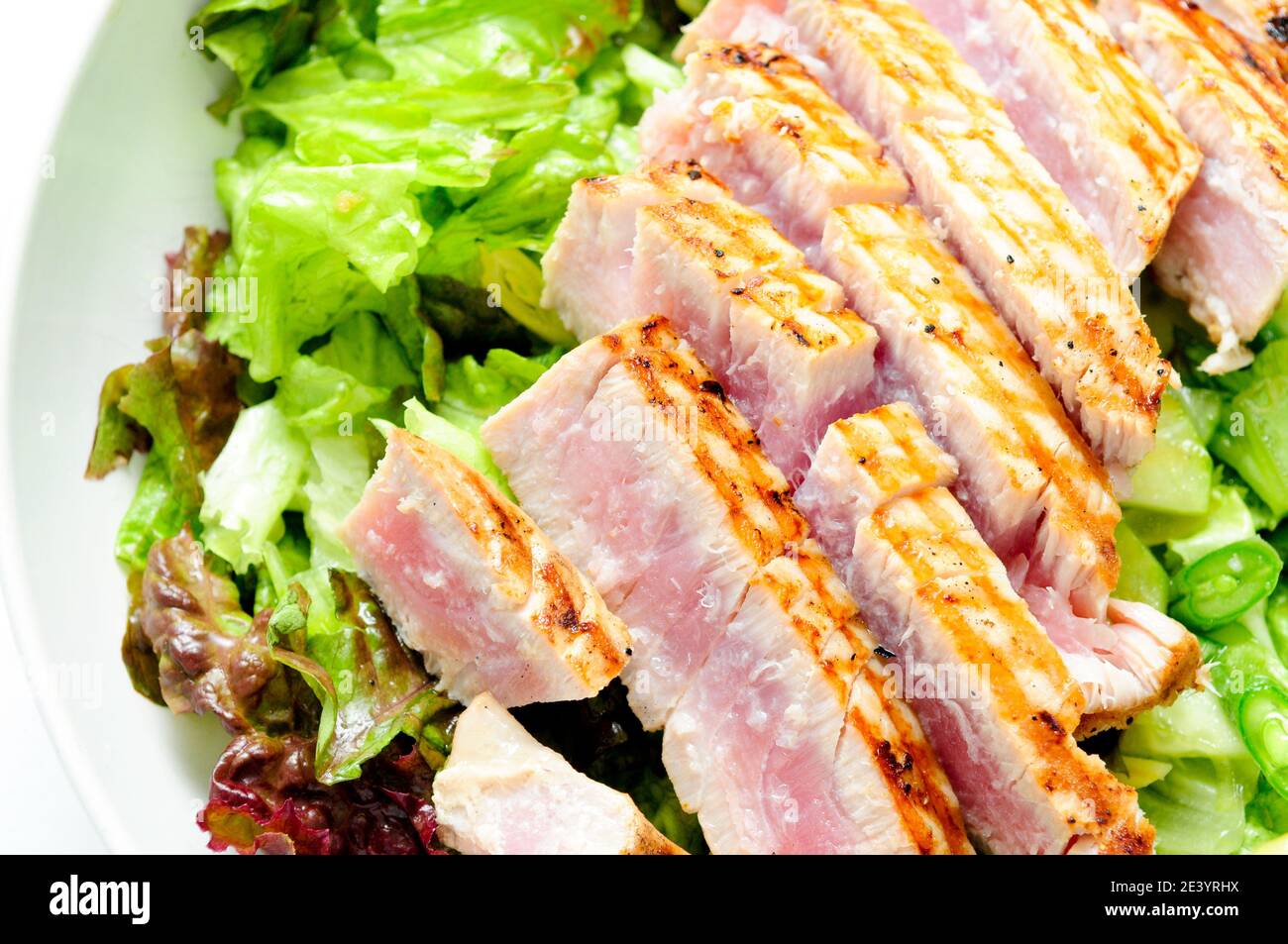 tuna salad with fresh tuna fillets Stock Photo - Alamy