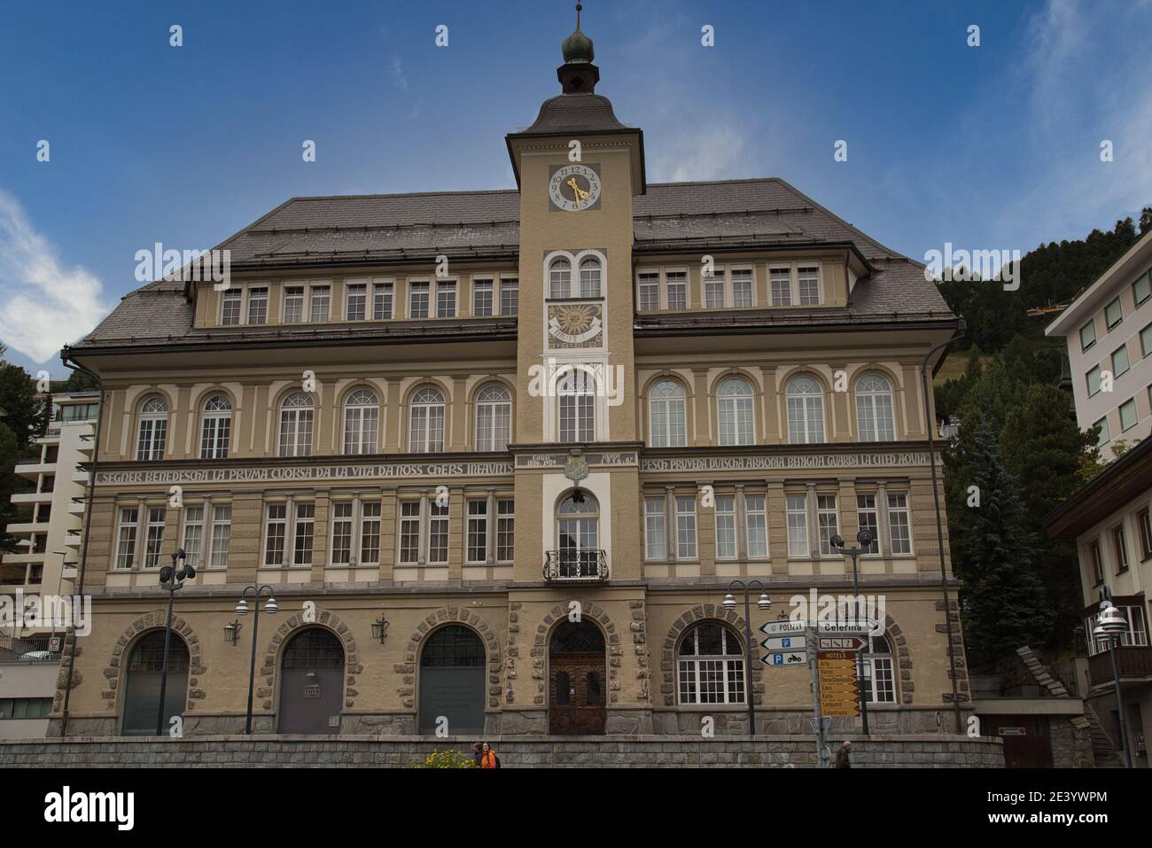 Public Library in St Moritz Switzerland in summer Stock Photo - Alamy
