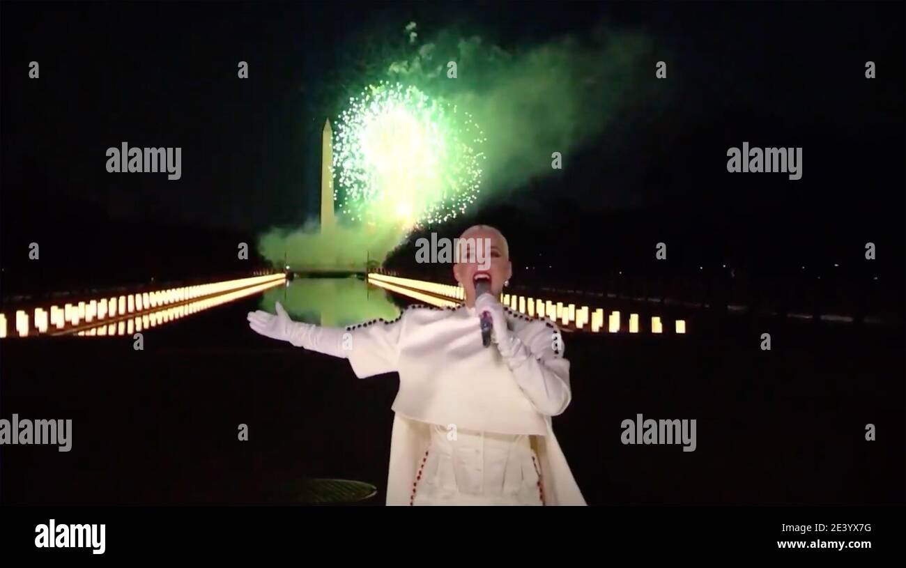 Katy Perry performs during “Celebrating America,” a primetime program ...