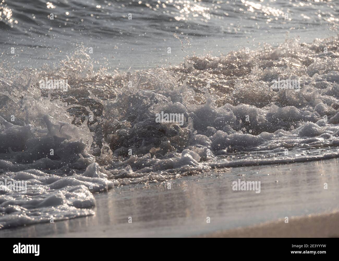 wave splash sea beach macro, close up Stock Photo - Alamy