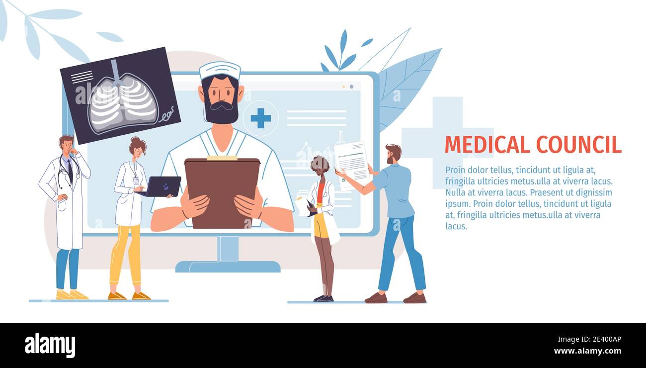 Flat cartoon character doctors vector illustration concept Stock Vector ...