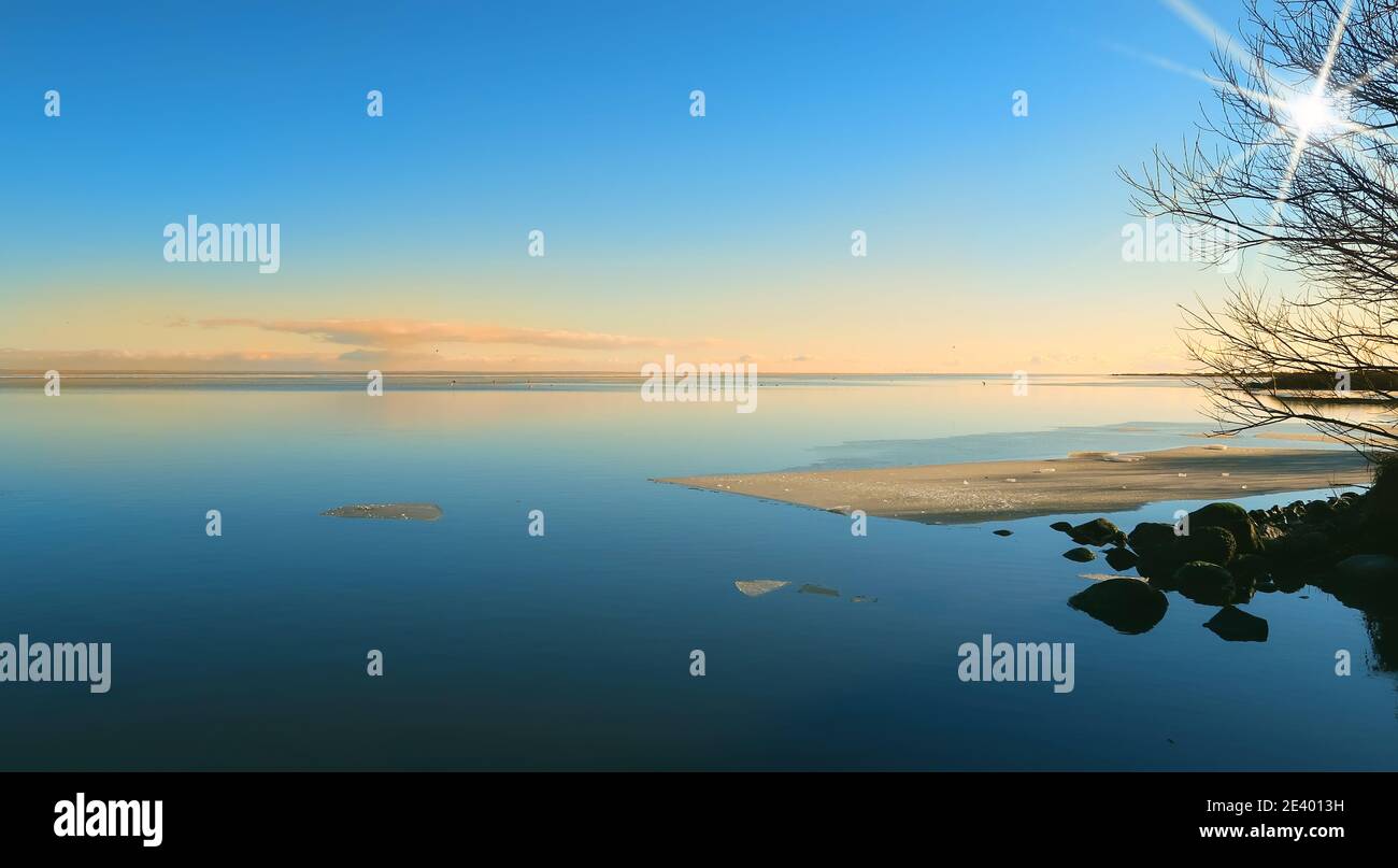 winter landscape at Ringkobing Fjord, Denmark Stock Photo - Alamy