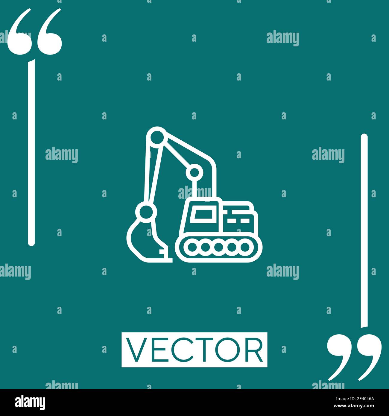 excavator vector icon Linear icon. Editable stroke line Stock Vector ...