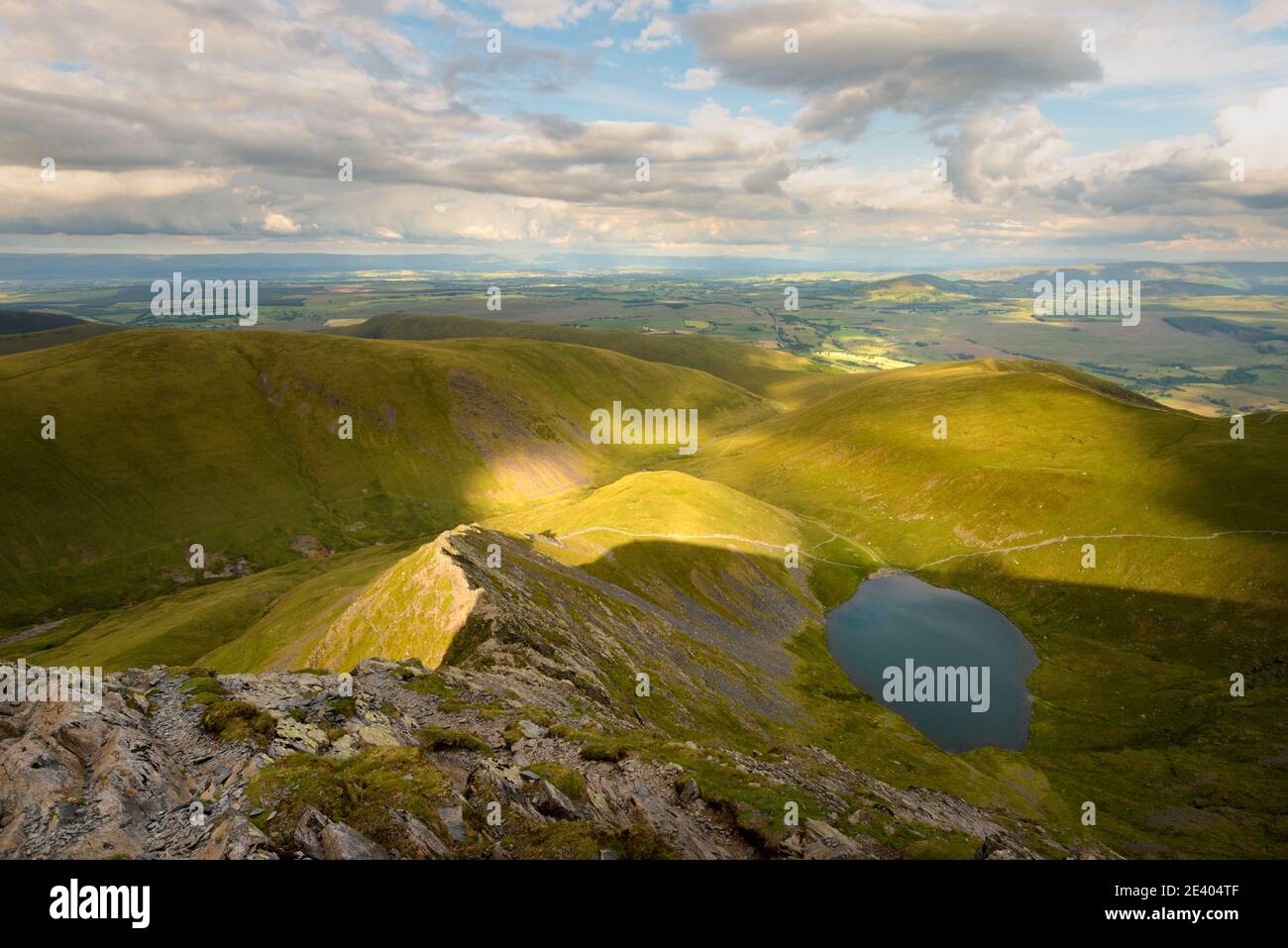 Sharp Edge on Blencathra mountain summit on a fine Summer afternoon ...