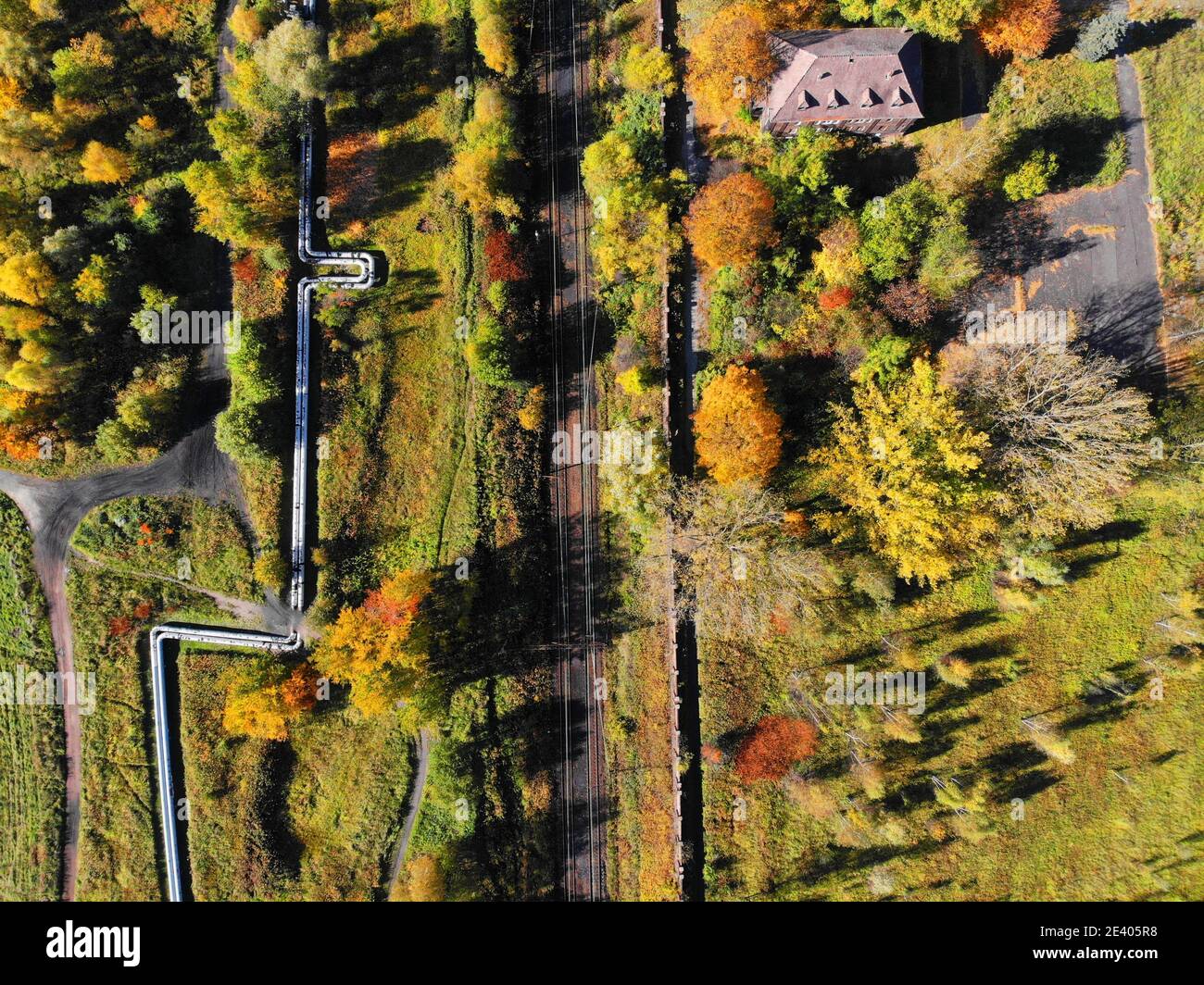 Aerial view vibrant railroad hi-res stock photography and images - Alamy