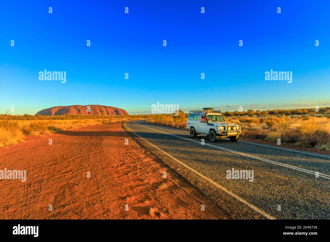 Uluru, Northern Territory, Australia - Aug 25, 2019: 4X4 vehicle on the ...