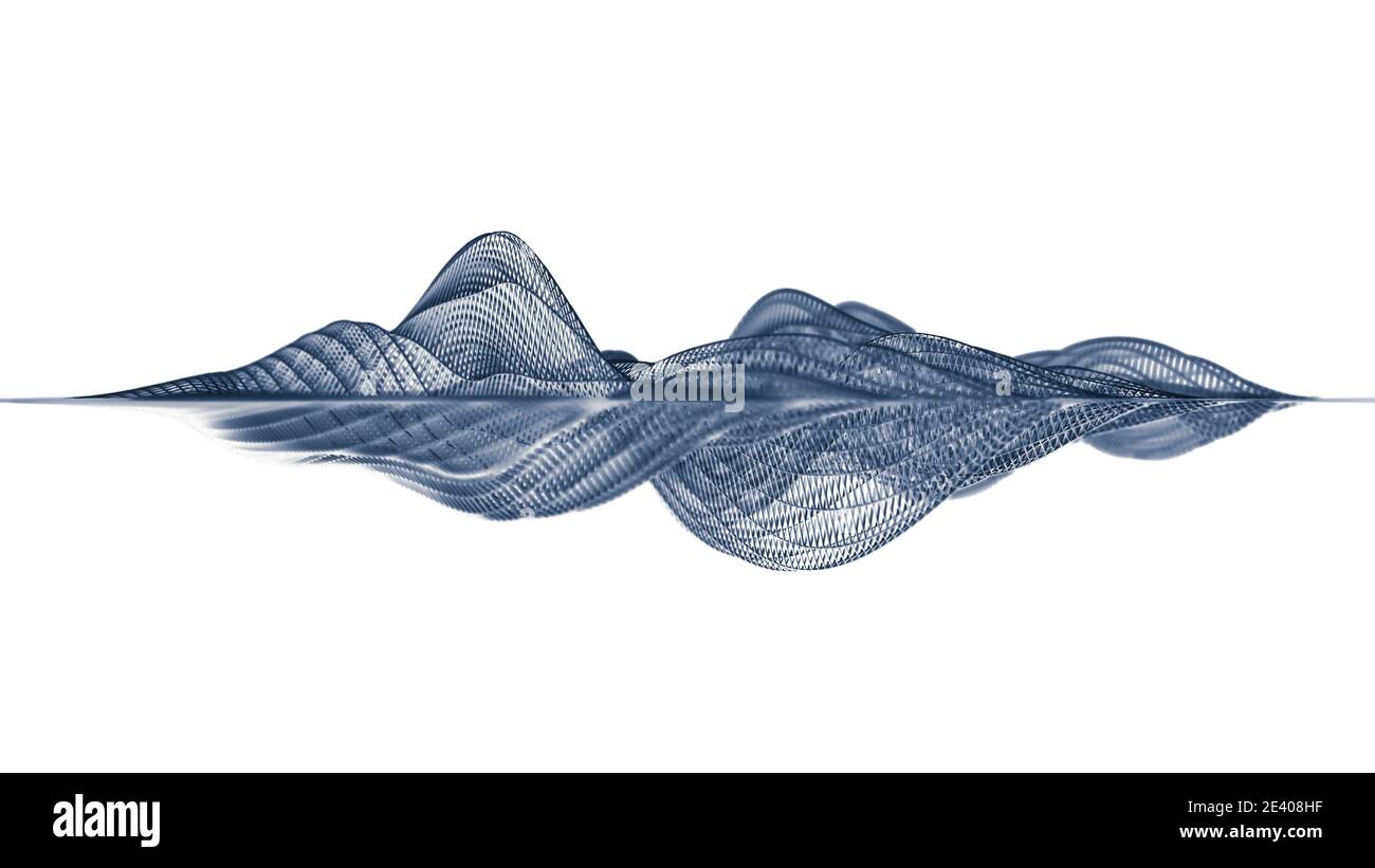 Elegant Wireframe Structure Modern Abstract Virtual Grid Background Audio Soundwaves Science